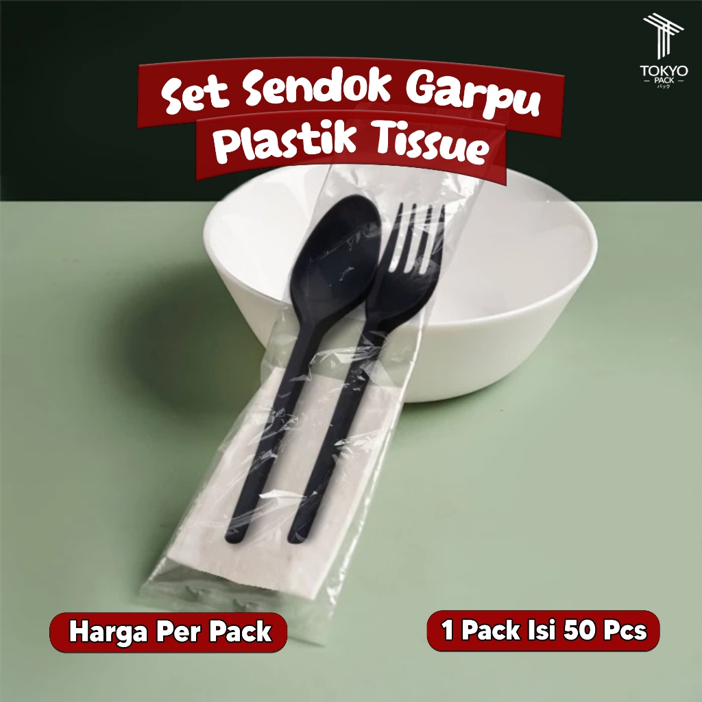Jual Sendok Garpu Plastik Set Tisu Murah Higienis Steril Tebal | Shopee ...