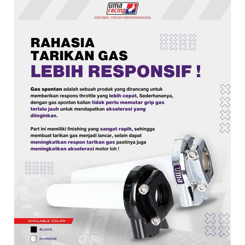Jual gas spontan kontan quick throttle UMA RACING MX KING MXKING Y15ZR ...