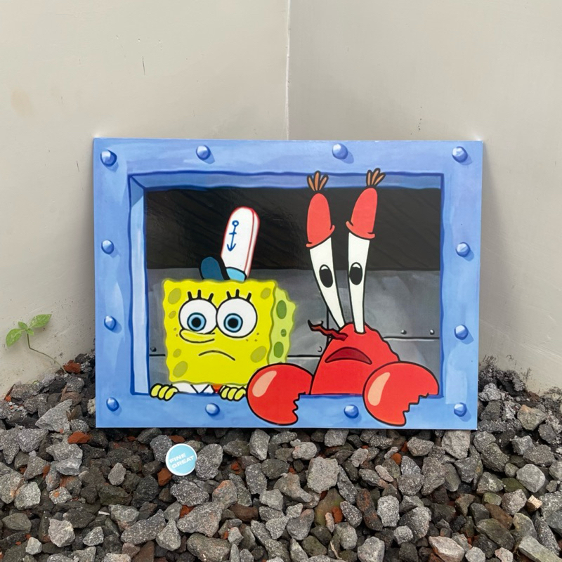 Jual Pajangan dinding stiker jendela squidward spongebob mdf 30x40 cm ...