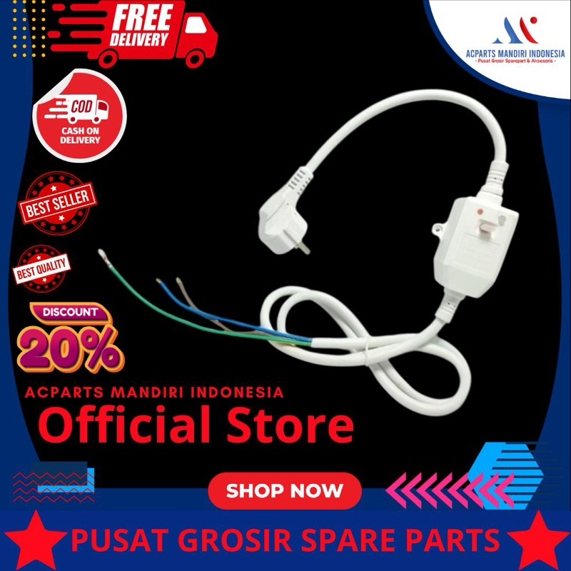 Jual MIDEA ( 16A-1.5mm-1.2meter ), Kabel power elcb water heater ...