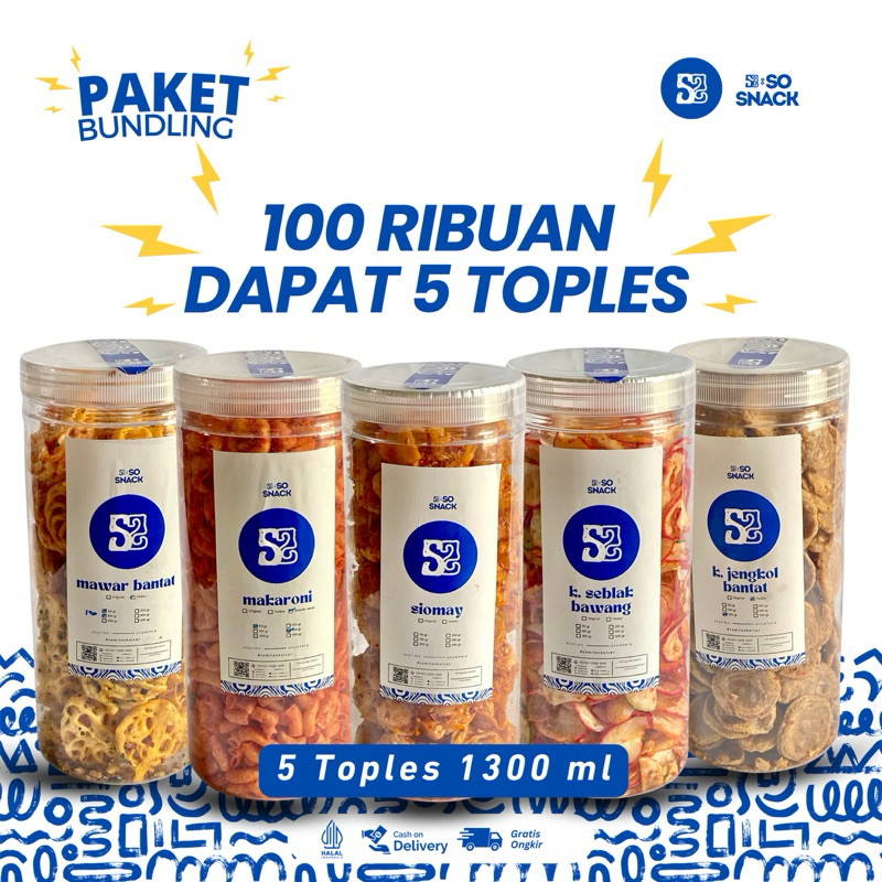 Jual PAKET BUNDLING 5 TOPLES CEMILAN - Cemilan - Cocok Buat Lebaran ...