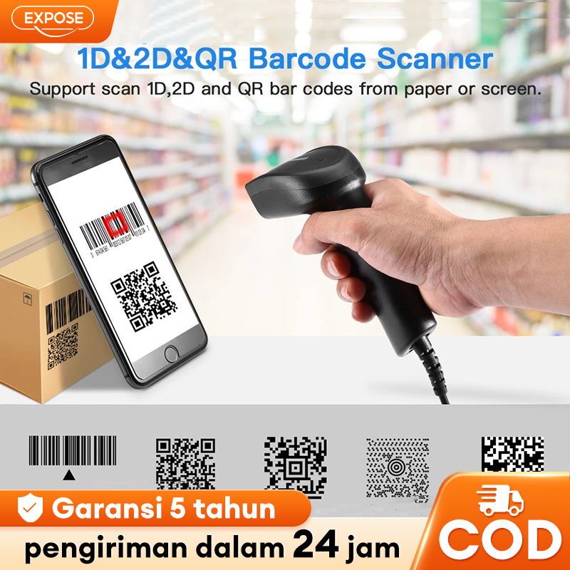 Jual Barcode Scanner Wireless Bluetooth 1D Laser Barcode Scanner for ...
