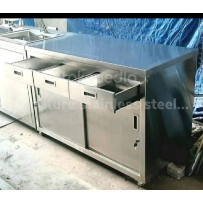 Jual meja cabinet stainless/meja cabinet laci/meja cabinet | Shopee ...