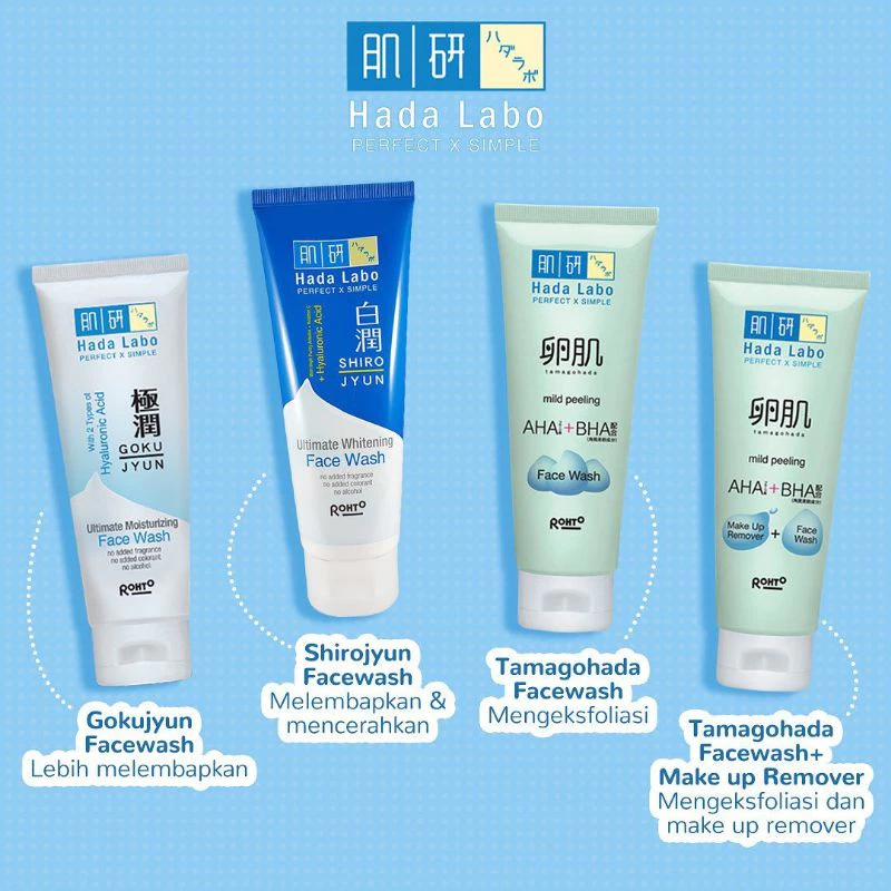 Jual HADA LABO Face Wash Series || GOKUJYUN || SHIROJYUN || TAMAGO | Shopee Indonesia