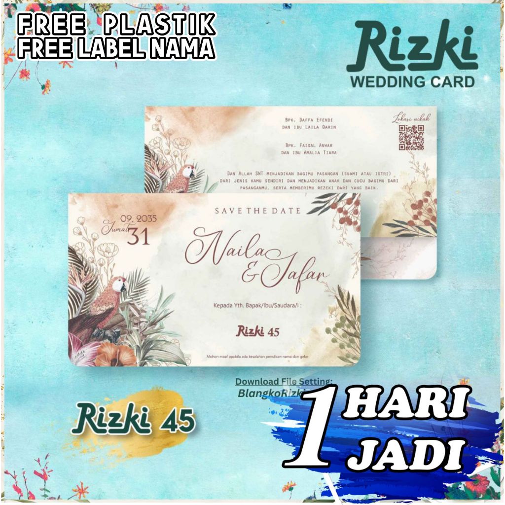 Jual Cetak Undangan Pernikahan Rustik Elegan Unik Desain Terbaru Rizki ...