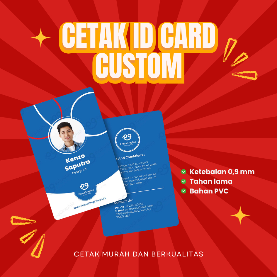 Jual Cetak ID Card Custom Berkualitas - Ketebalan 0,9 mm Bahan PVC | Shopee Indonesia
