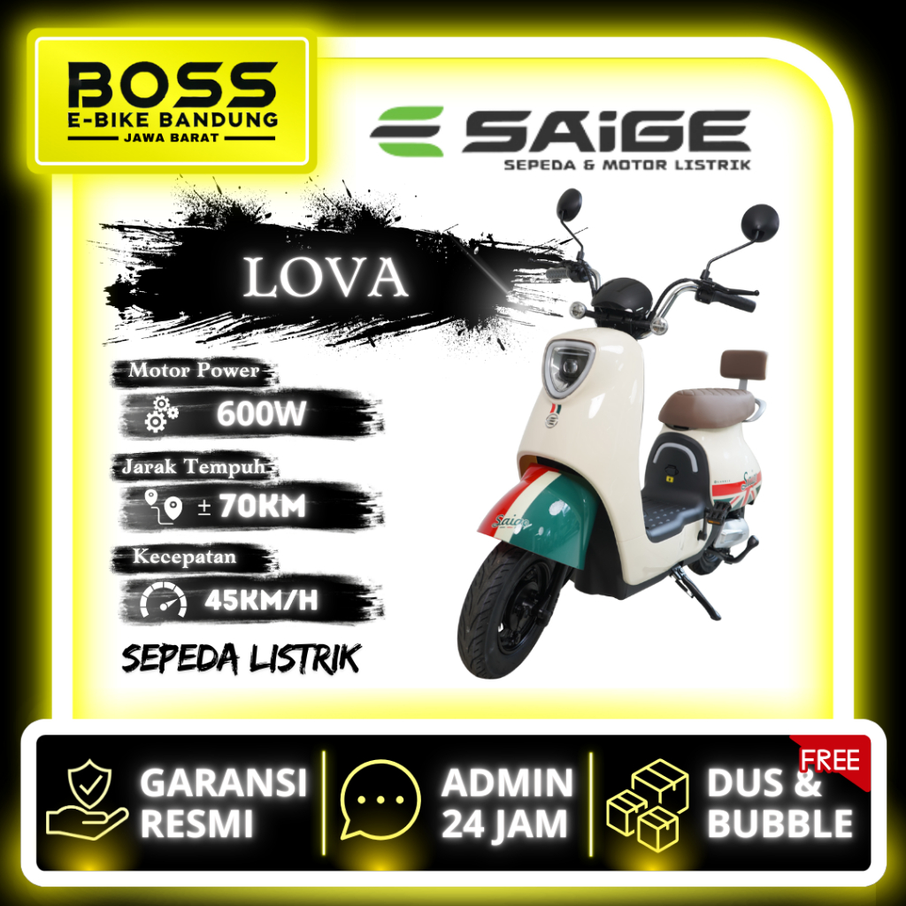 Jual Sepeda Listrik Saige LOVA 600Watt 48v/20Ah Bergaransi Resmi ...