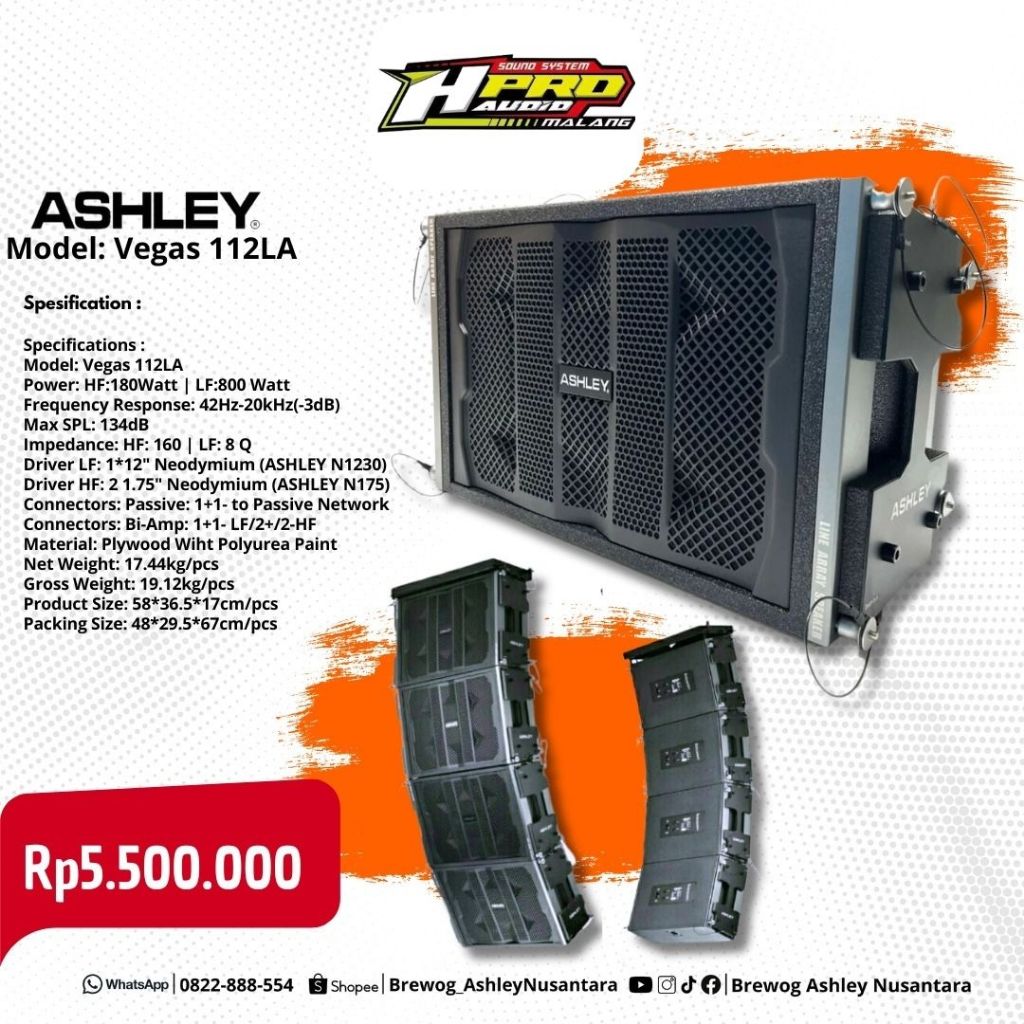 Jual Speaker Line Array Ashley Vegas 110 LA VEGAS ORIGINAL | Shopee Indonesia