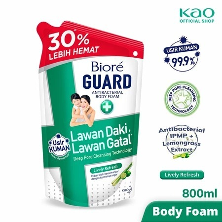 Jual BIORE HIJAU GUARD Sabun Mandi Cair Pembersih Daki Lively Refresh ...