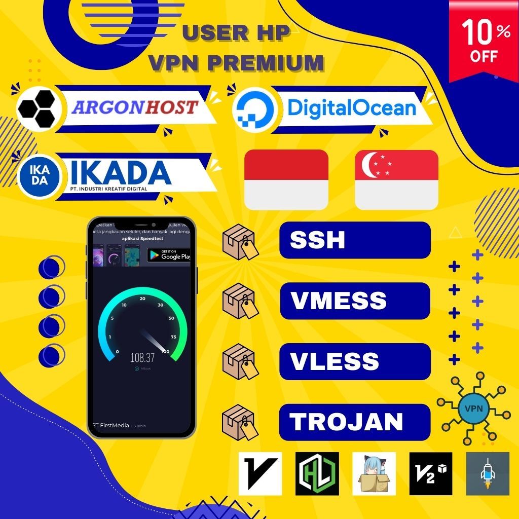 Jual ssh vmess vless Trojan premium akun vpn SGDO untuk User Hp | Shopee Indonesia