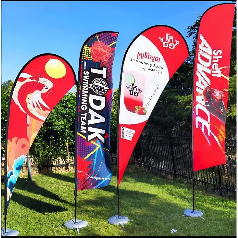 Jual Flag Banner Feather Flying Banner Event Stand Bendera Teardrop ...