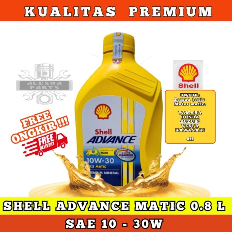 Jual Oli Shell ADVANCE AX5 MATIC 10W-30 , 0,8L | Shopee Indonesia