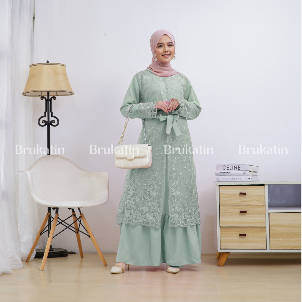 Jual Gamis brukat Davina dress gamis brokat kondangan tile mutiara ...