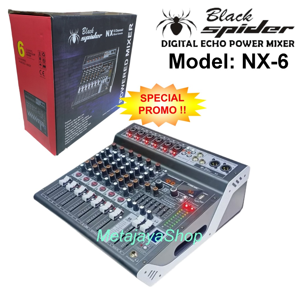 Jual Power Mixer Blackspider NX-6 ( 6CH 2X450 Watts ) 99DSP Digital ...