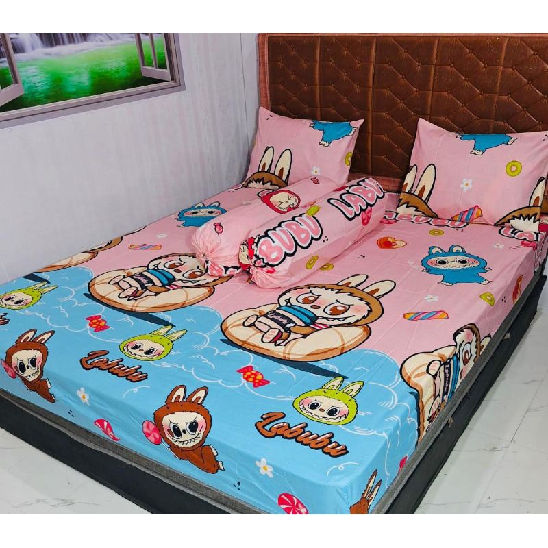 Jual Sprei 120x200 Motif Labubu Katun Homemade Karakter esthetic Murah ...