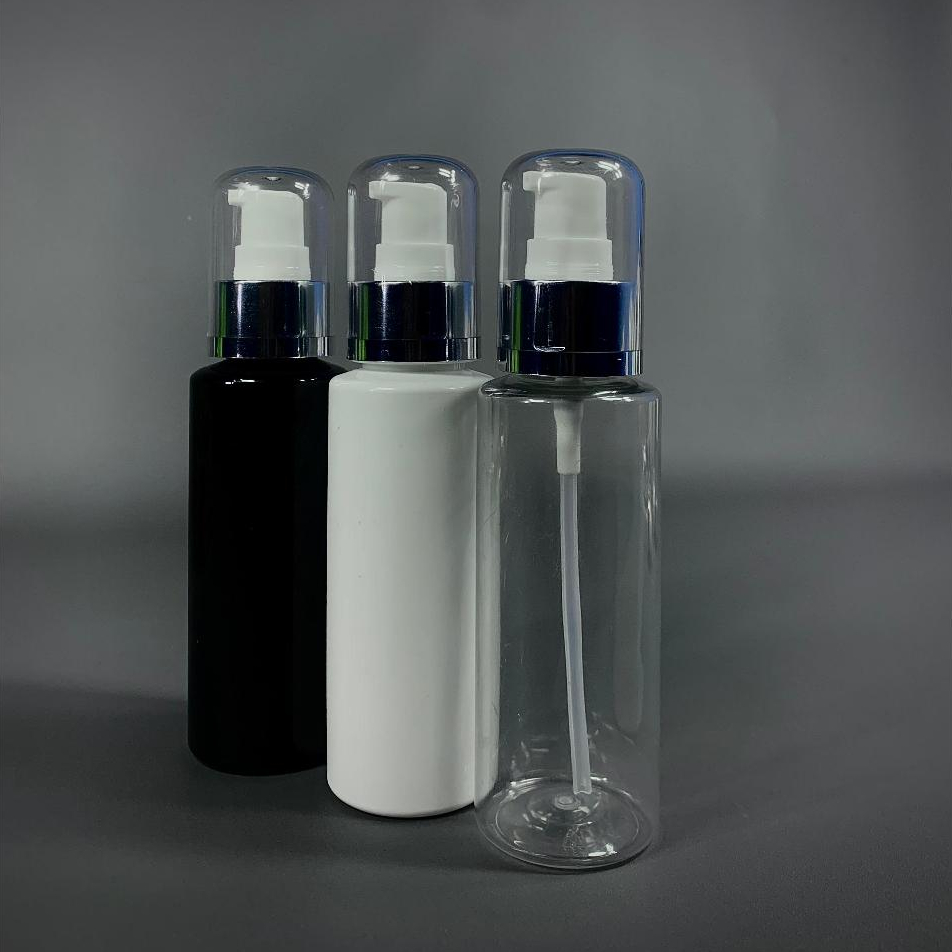 Jual Botol Pump Treatment 100 Ml / Botol Pet 100 Ml RF - Tutup Pump Treatment Silver Full-Cap ...