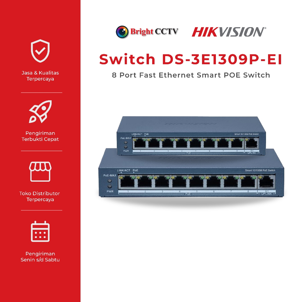 Jual SWITCH HUB POE HIKVISION 8 PORT DS-3E1309P-EI SMART MANAGED SWITCH | Shopee Indonesia