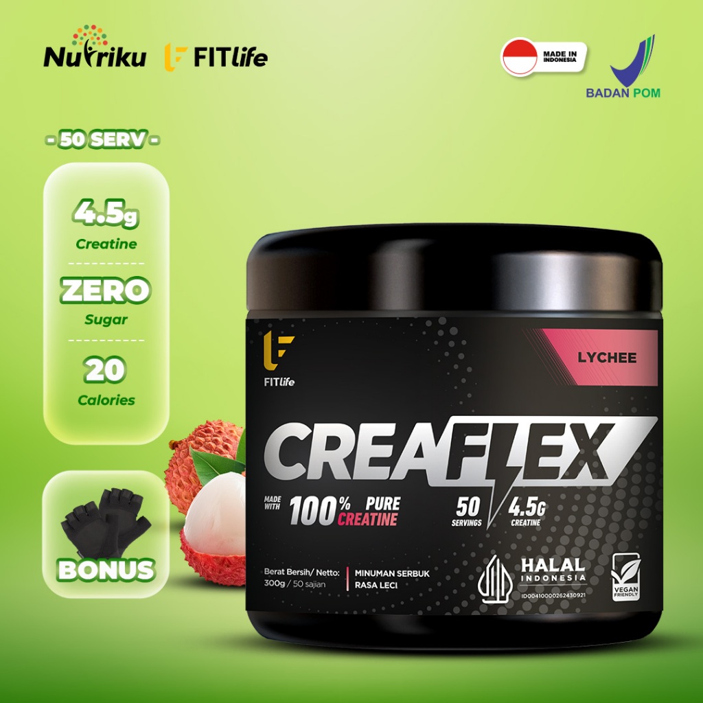 Jual FITlife CreaFLEX Pure Creatine Monohydrate Unflavored 300 gram ...