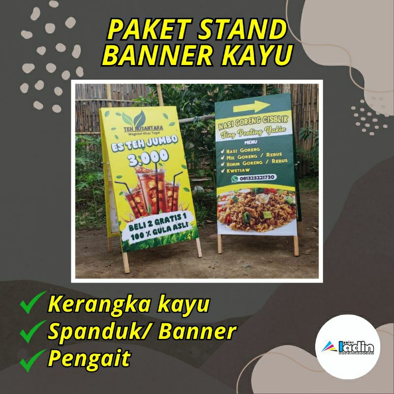 Jual STAND BANNER KAYU | STANDING BANNER | BANNER KAYU | Shopee Indonesia