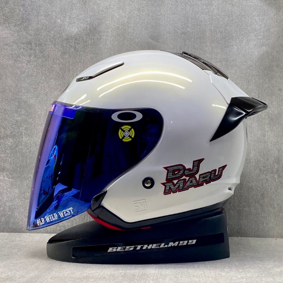 Jual Helm KYT DJ MARU SOLID WHITE II Paket Ganteng Kaca Iridium - Half Face Single Visor ...