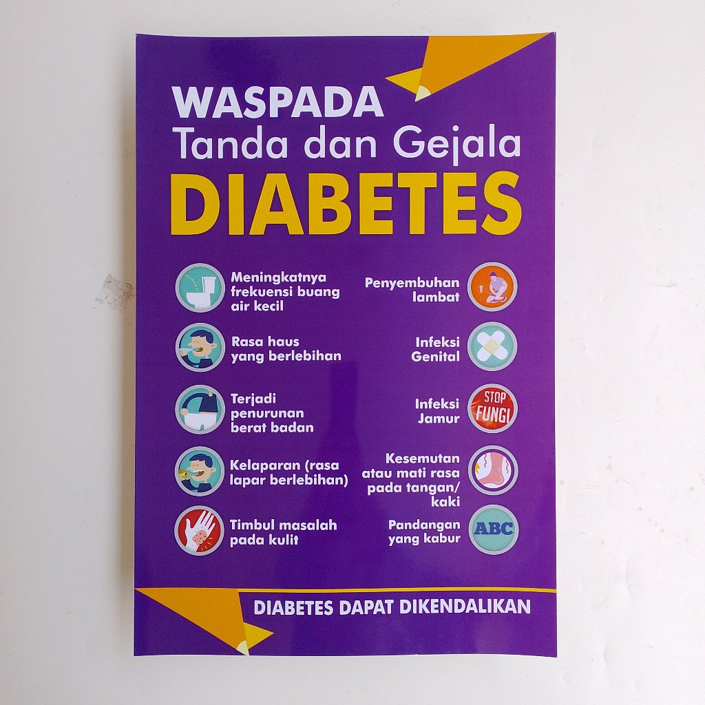 Jual Poster Waspada Tanda Dan Gejala Diabetes - Poster Penyakit ...