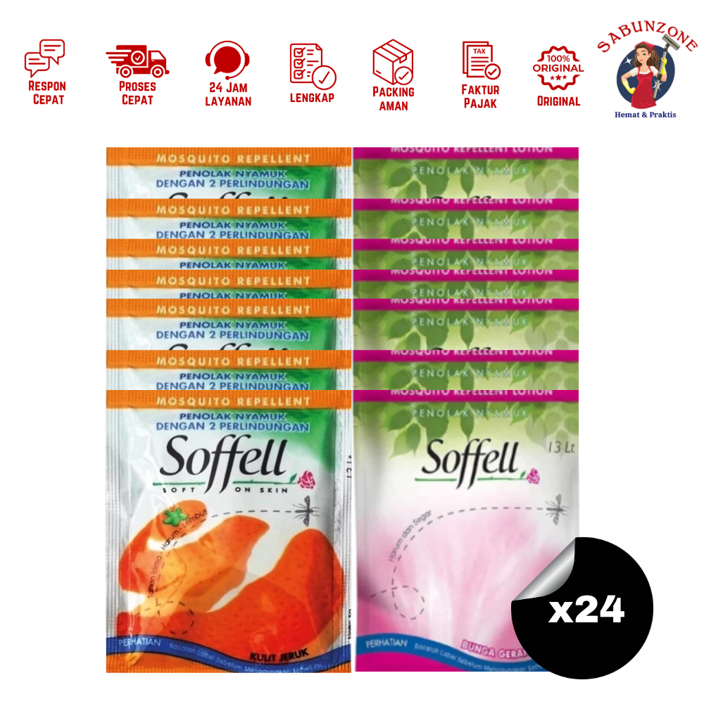 Jual Paket Murah Soffel Lotion Anti Nyamuk Soffell Kulit Jeruk Renceng ...