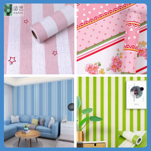 Jual Sticker Walpaper Dinding Wallpaper Dinding Kamar Tidur Aesthetic Motif Garis Garis Salur ...