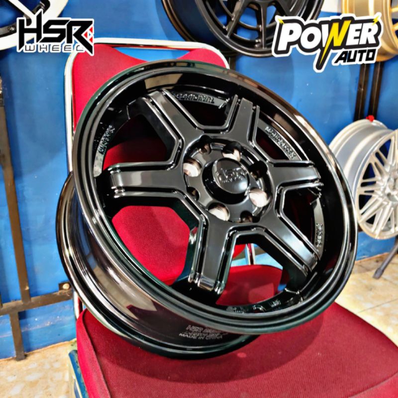 Jual Velg hsr ring 14 tipe MINAS lebar 5,5 baut 8 et36 Glossy black ...