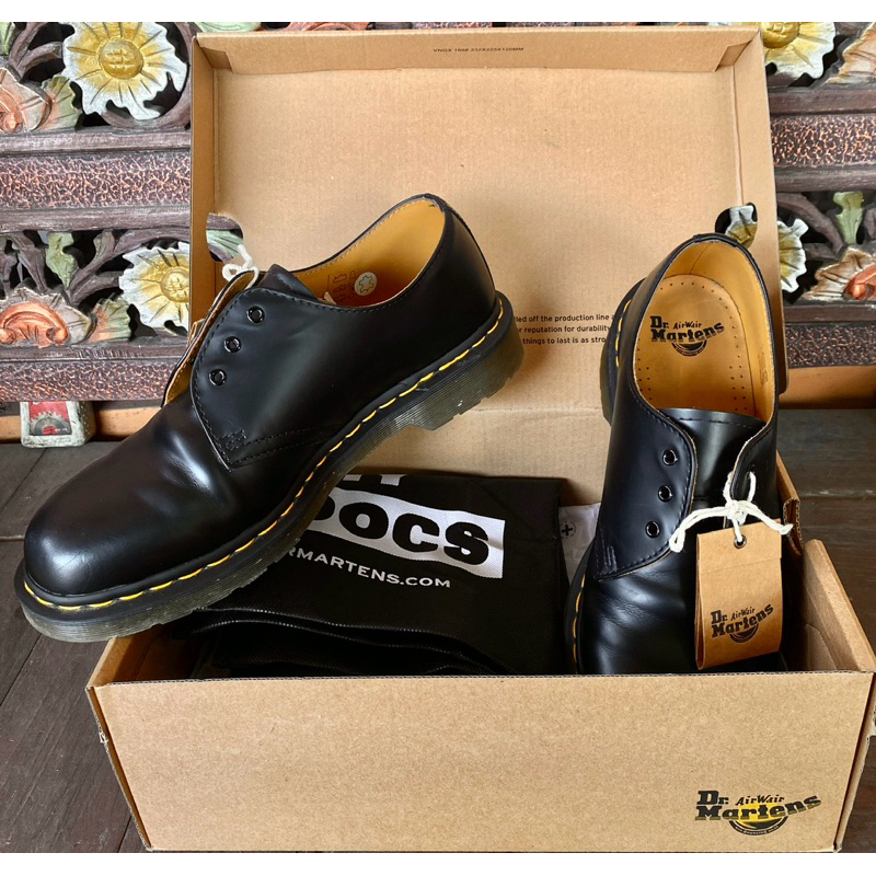 Jual Dr Martens 1461 BEX Black Smooth 3 Eye Docmart Original | Shopee ...