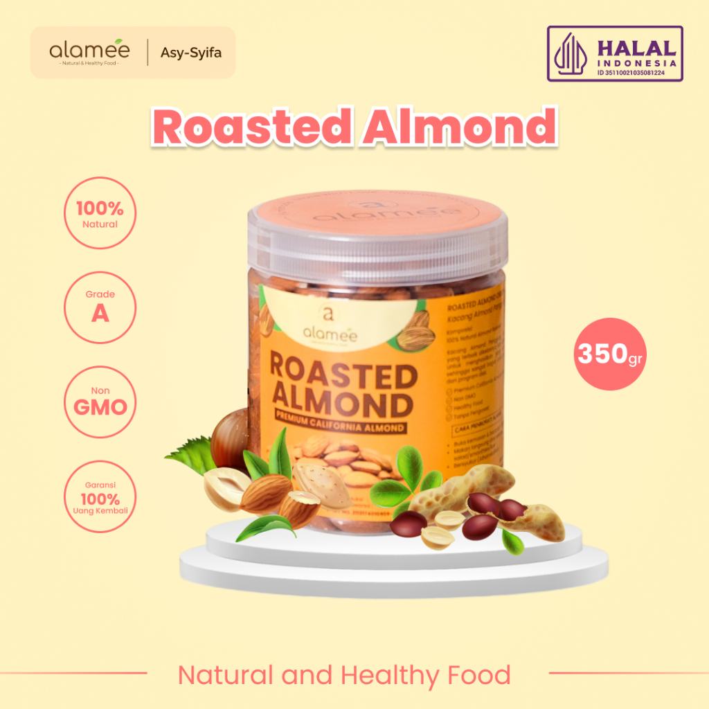 Jual Almond Almon Panggang Ukuran 350gr Kacang Kualitas Premium Roasted ...