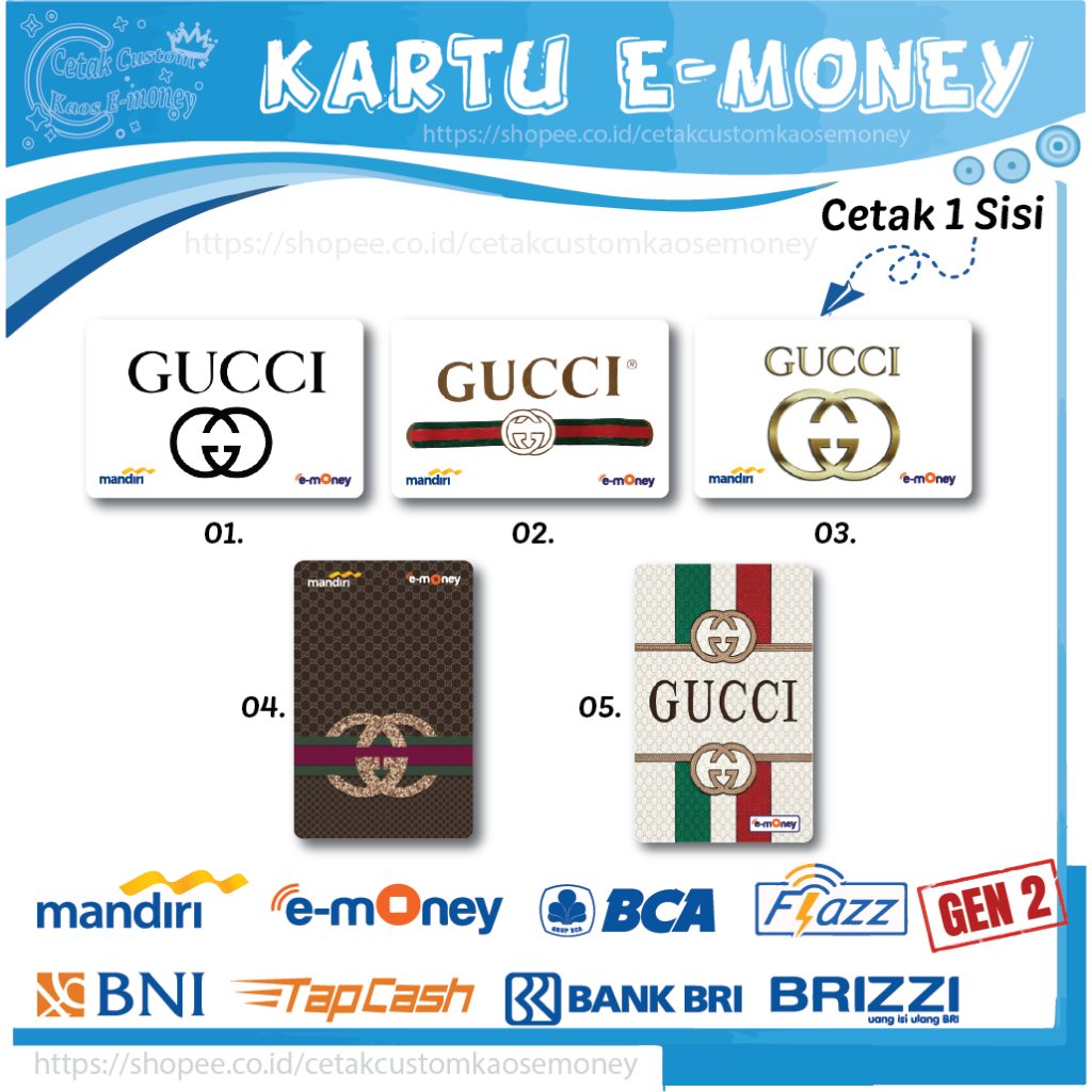 Jual KARTU EMONEY ETOLL BRAND KUMPULAN GUCCI BRAND EMONEY MANDIRI BCA ...