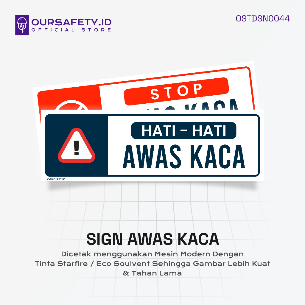 Jual Stiker Sign Peringatan AWAS KACA | PREMIUM - OURSAFETY.ID | Shopee ...