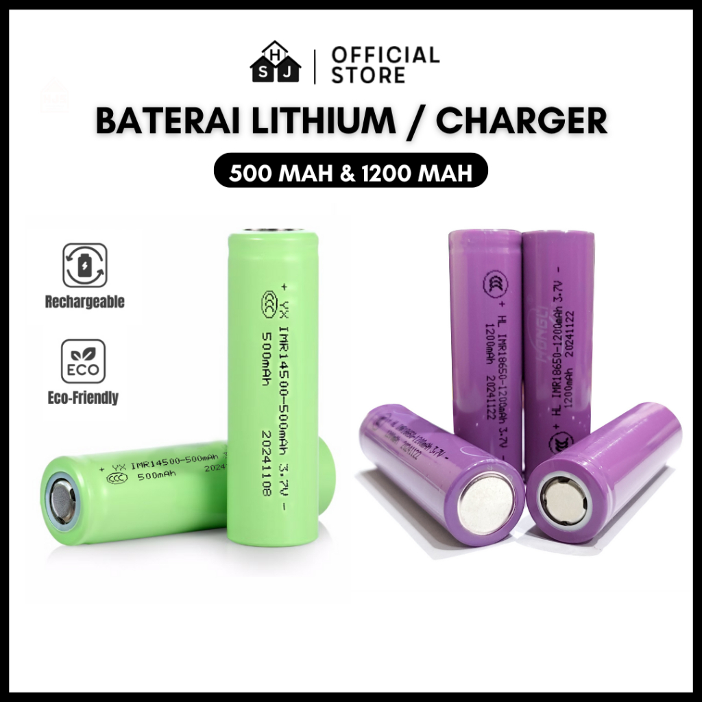 Jual Baterai Lithium Charger Hongli 14500 500mAh 18650 1200mAh ...