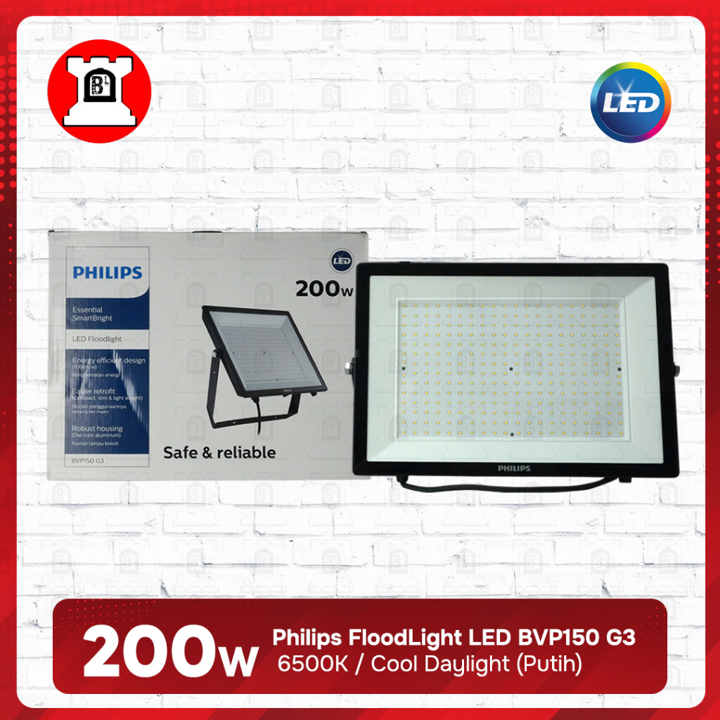 Jual Philips Flood Light LED BVP150 LED200 PSU 200W G3 SWB GM Lampu Sorot | Shopee Indonesia