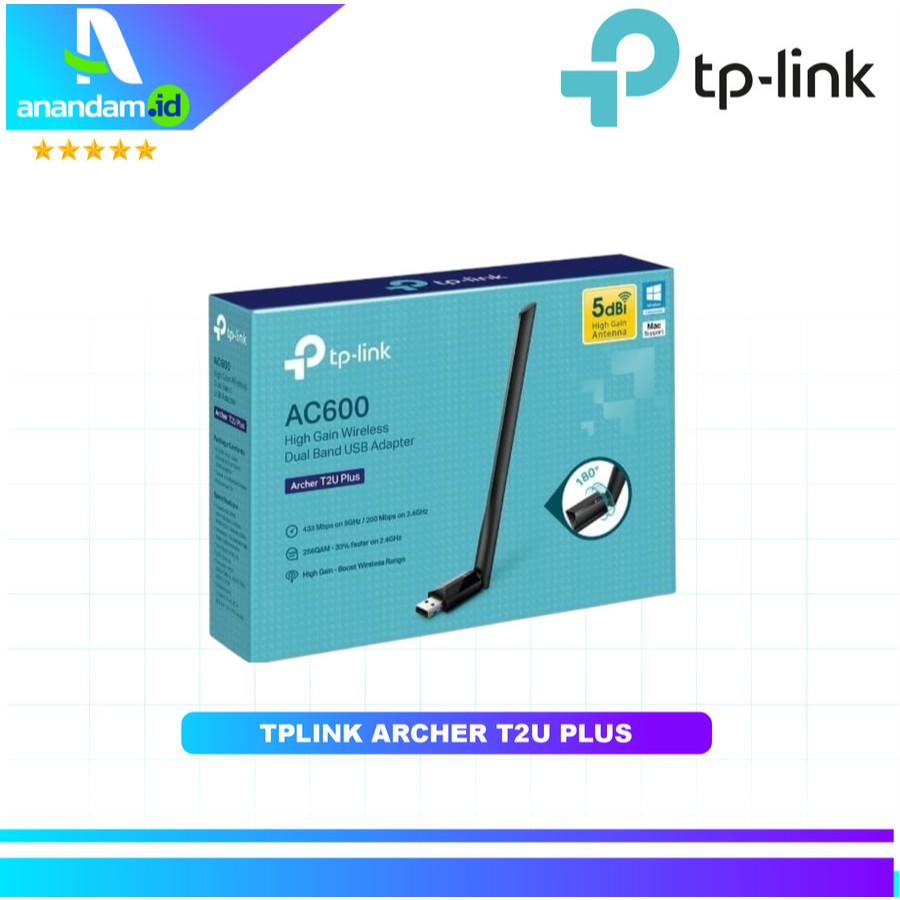 Jual Wireless Adapter TP Link ARCHER T2U Plus AC600 - TPLink T2U+ Dual ...
