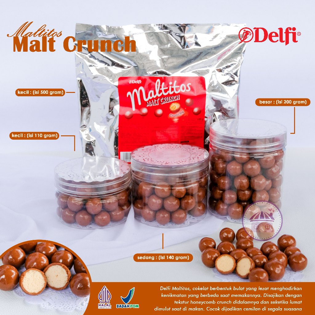 Jual Delfi Maltitos Coklat dengan Isian Biskuit Crunchy Lumer Dimulut ...