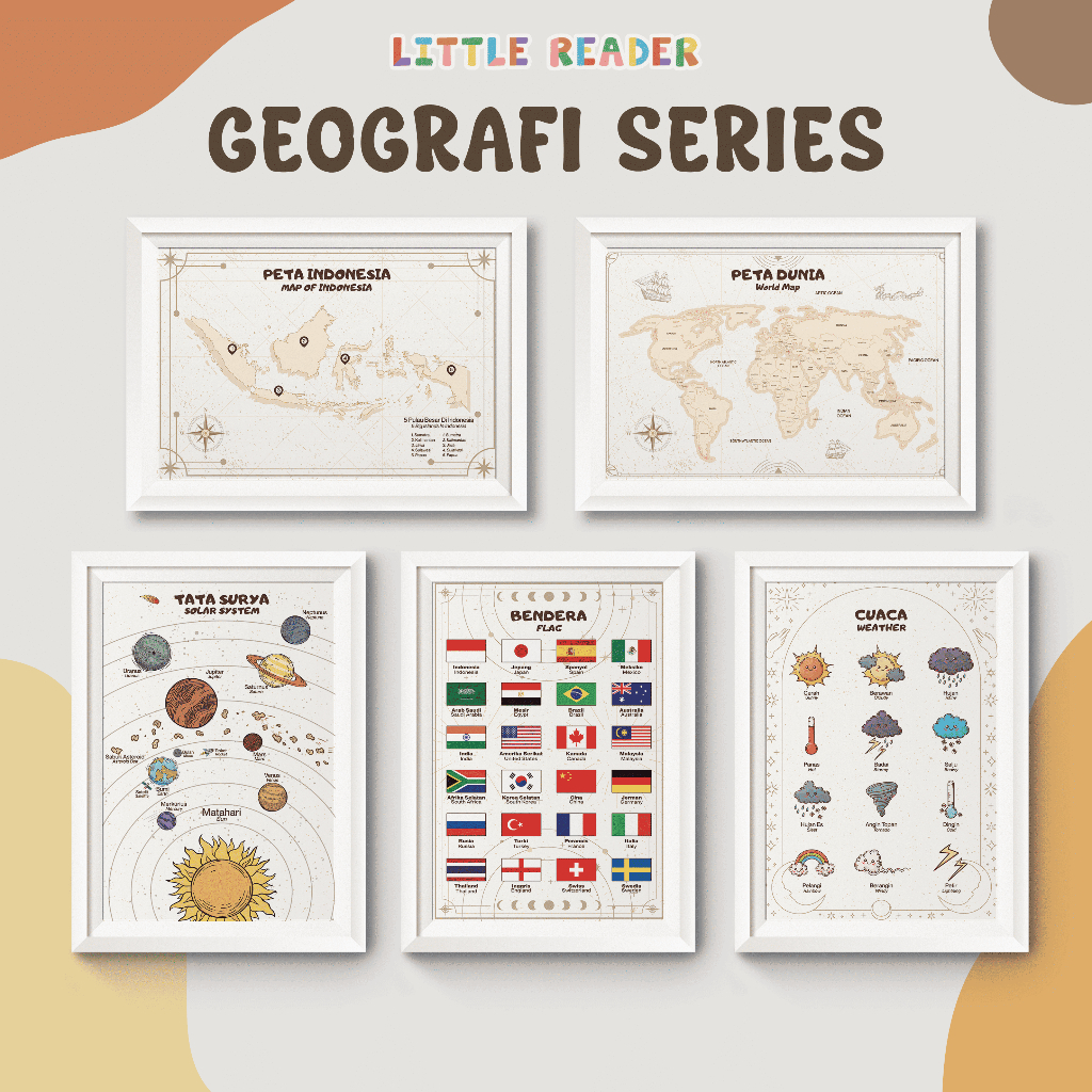Jual Poster Edukasi Anak Geografi Series Poster Estetik Belajar Peta ...