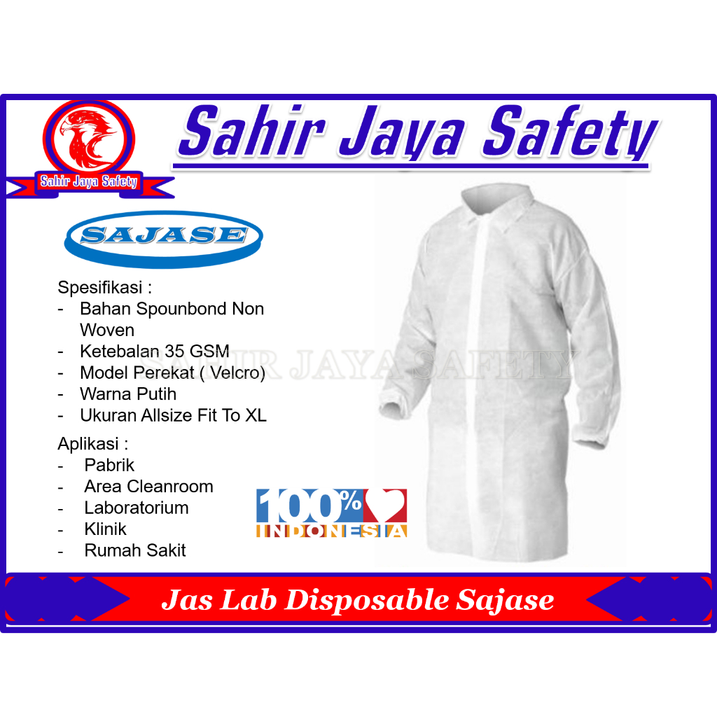 Jual Jas Lab sekali pakai Jas Lab Disposable Non Woven Tebal 35gsm Jas ...