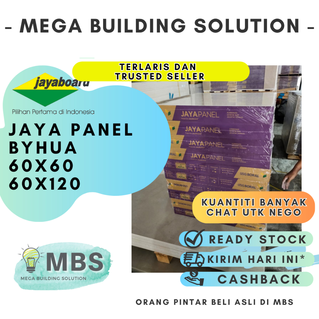 Jual [DUS] JAYABOARD BYHUA 60X120 CEILING PANEL/ GYPTILE 9MM - PLAFON ...