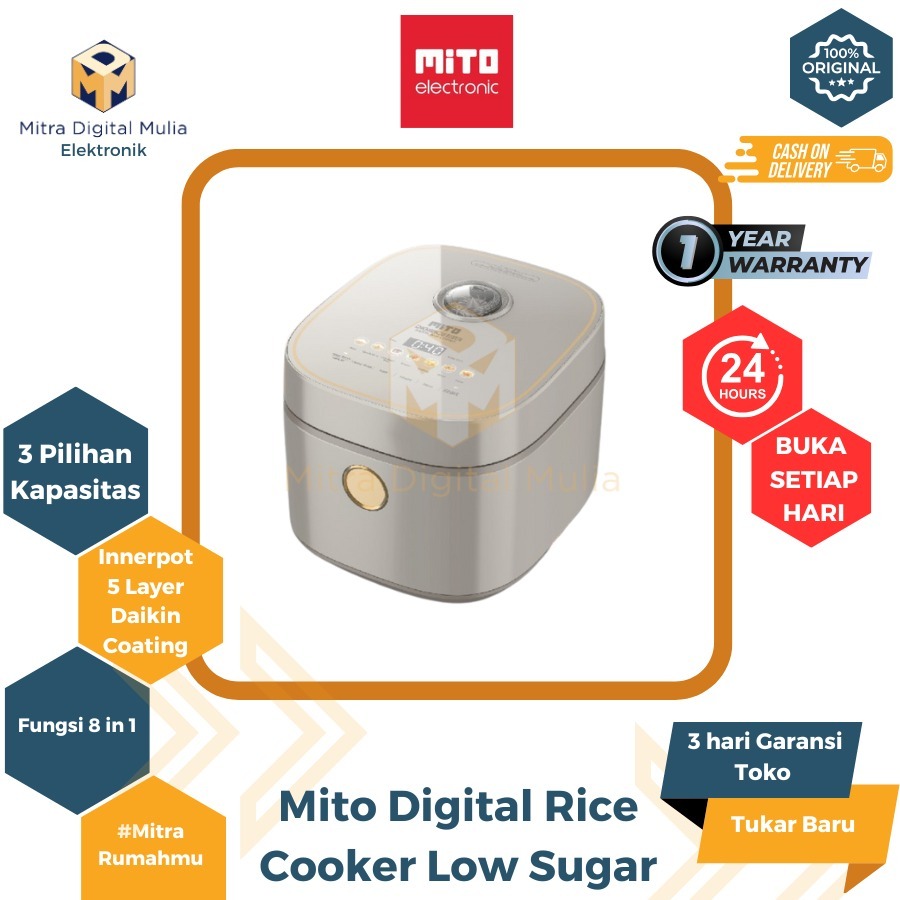 Jual Mito Digital RIce Cooker Low Sugar dengan 8 Preset | Shopee Indonesia
