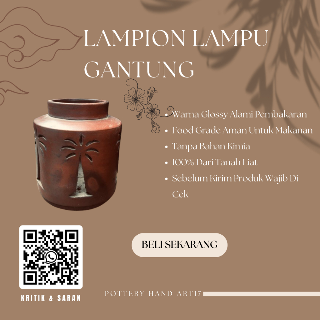 Jual Pottery Hand Art Lampu Gantung Lampion Motif Pohon Kelapa | Shopee ...