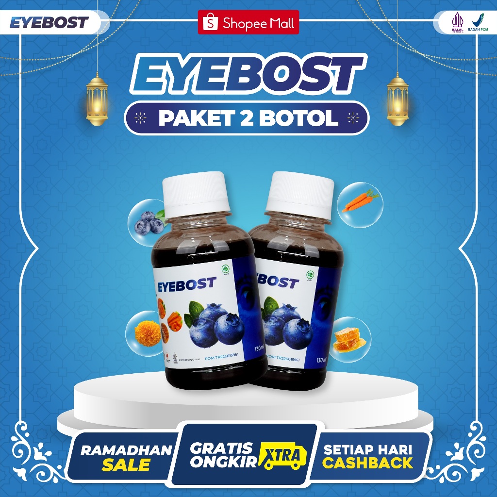 Jual Paket 2 Botol Eyebost Asli Madu Herbal Vitamin Mata Bantu Atasi ...