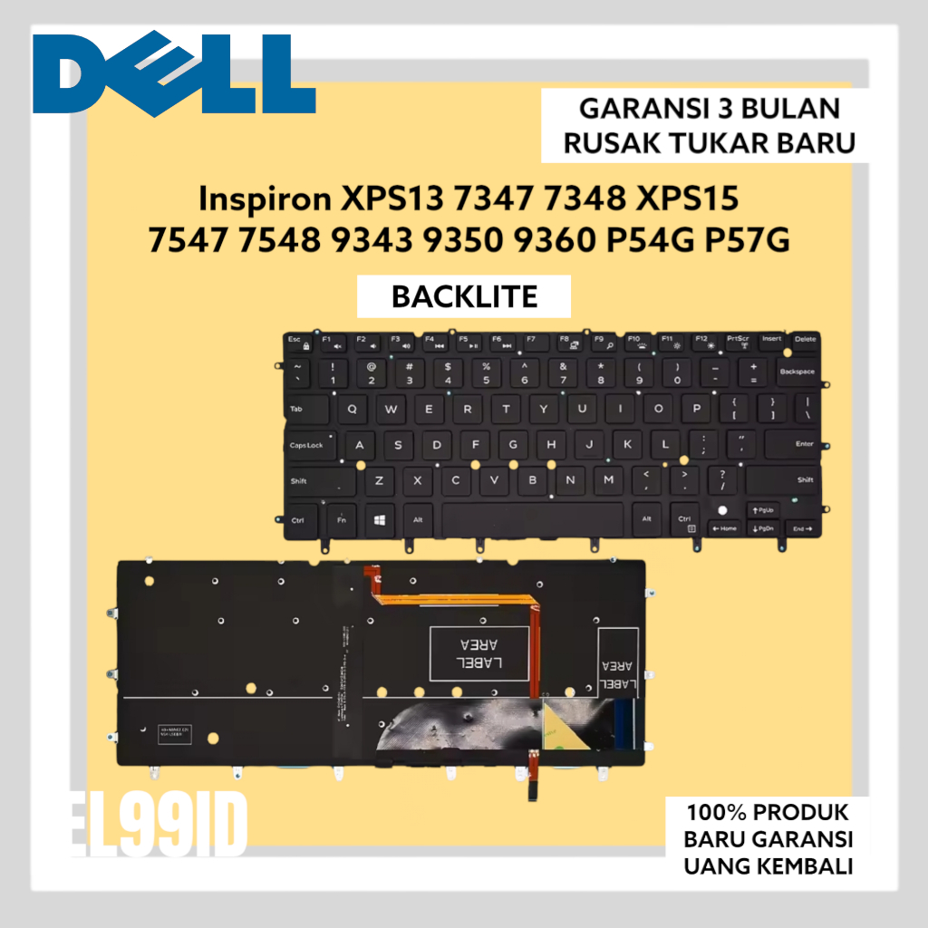 Jual Original Keyboard Dell Inspiron 13 7347 7348 XPS 13 9343 9350 P54g ...