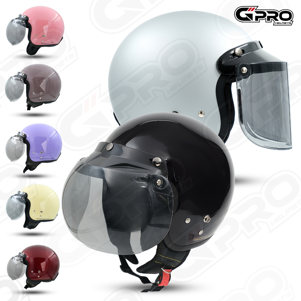 Jual Helm Bogo Classic Retro Hijab Friendly SNI Dewasa Full Leher Pria ...