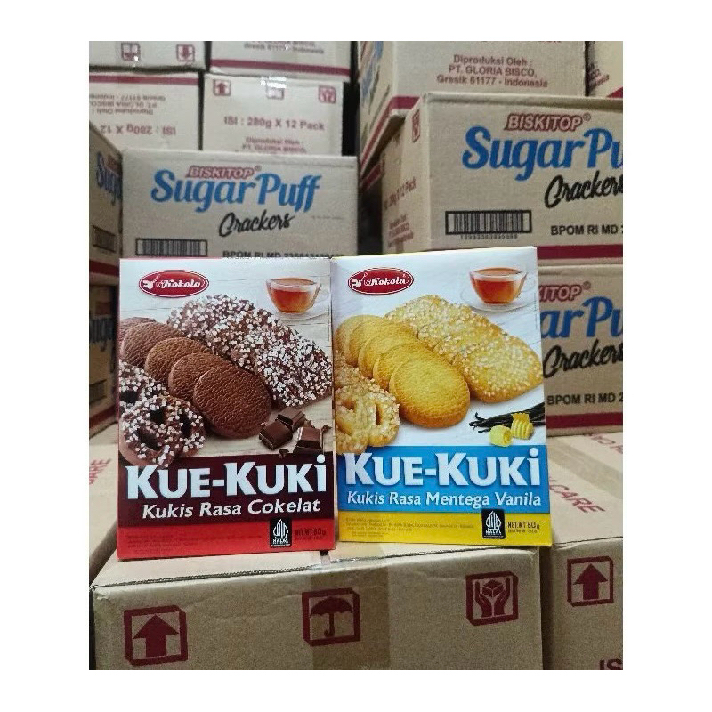 Jual Kokola Kue Kuki 80 gr x 24 pack Coklat Butter Vanila 1 karton ...