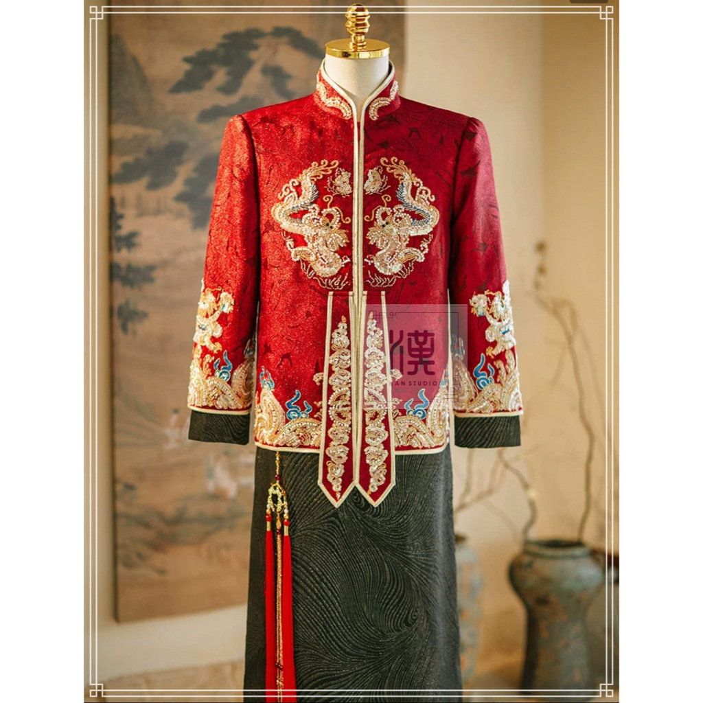 Jual CHEONG SAM PRIA CHINESE BAJU SANGJIT MERAH SET XINCIA CHEONGSAM ...