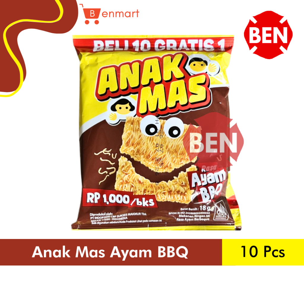Jual Snack Mi Anak Mas AYAM GEPREK / AYAM BBQ 1 Renceng - Makanan ...