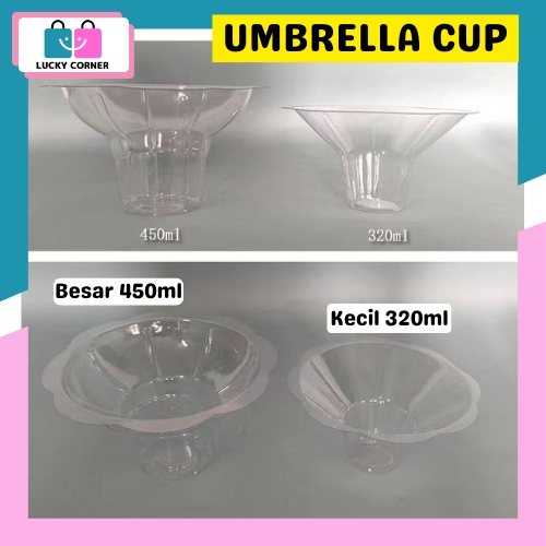 Jual LUCKY CORNER Umbrella Cup Besar 450ml dan Kecil 320ml / Cup Es ...