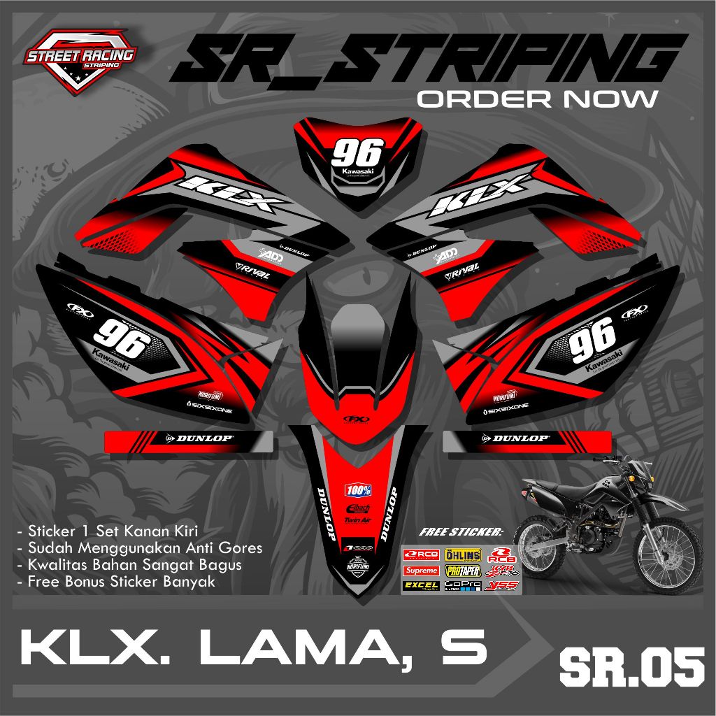 Jual Sticker Striping Decal Kawasaki Klx S Klx L Klx Lama Klx Old ...