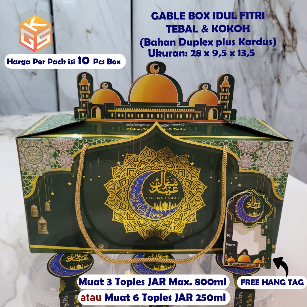 Jual 10pcs Box Hampers IDUL FITRI Ukuran 3 Toples Jar Gable Box Idul ...